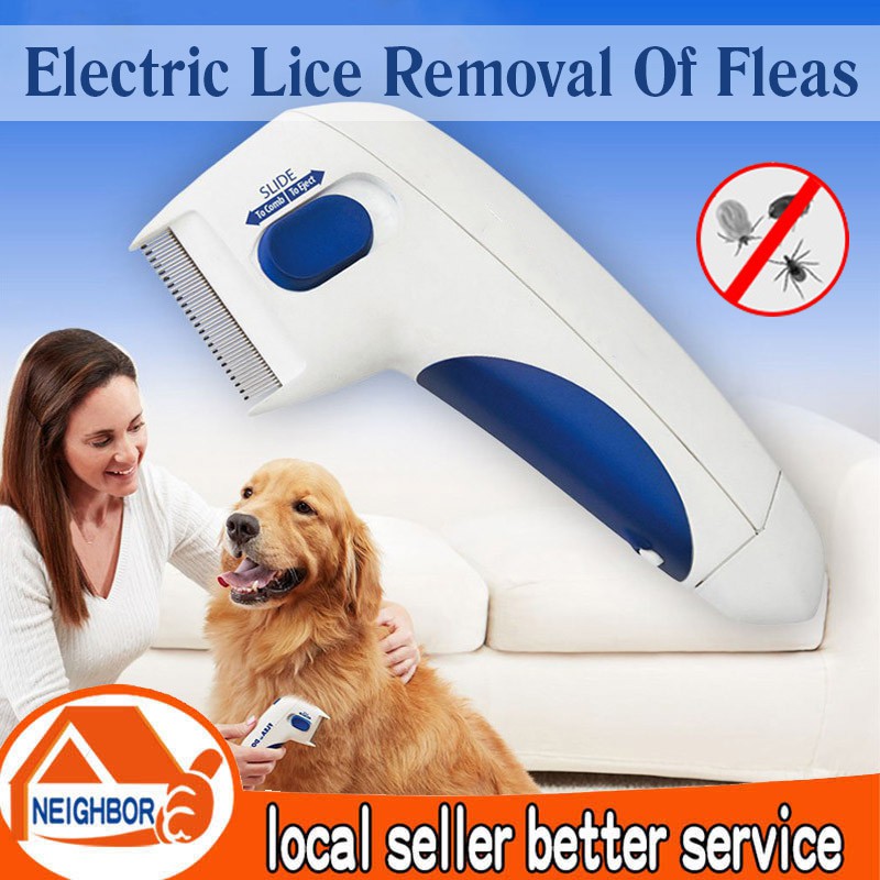 【Free Batteries】Flea Doctor Comb Electric Dog Anti Flea Comb Head Lice ...
