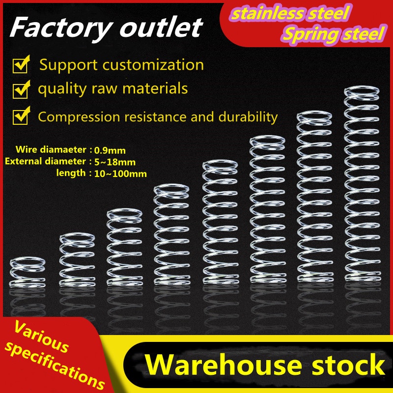 【AZY】5pcs pressure spring SUS304 stainless wire diameter 0.9mm OD8/9 ...