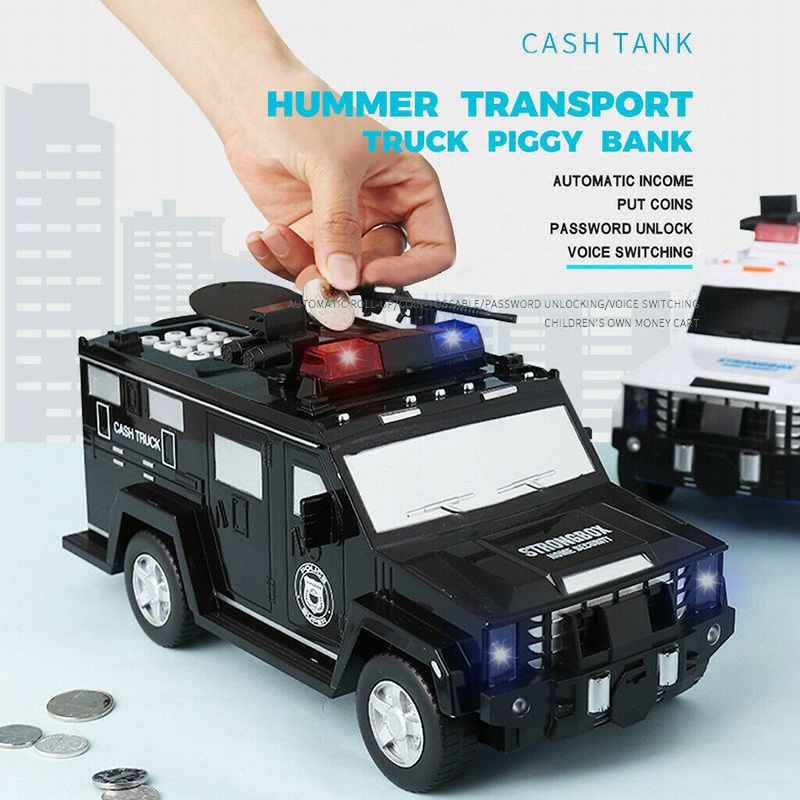 Cartoon Piggy Bank Toys Smart Music Password Banknote Car Coin Bank ...