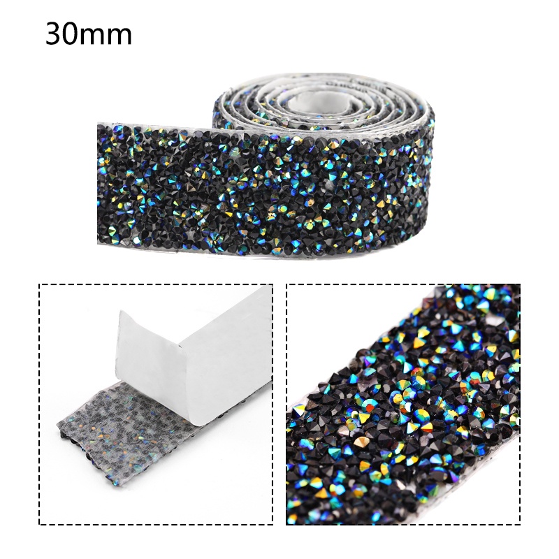QIAO Self-adhesive Rhinestones Trim Glitter Crystal Tape Strass Ribbon ...