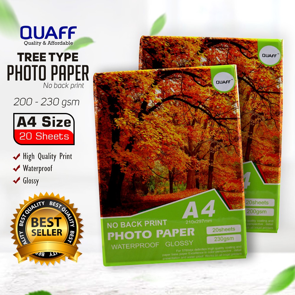 (10packs) A4 Size Photo Paper RC Satin / RC H-Glossy / RC Woven / Tree ...