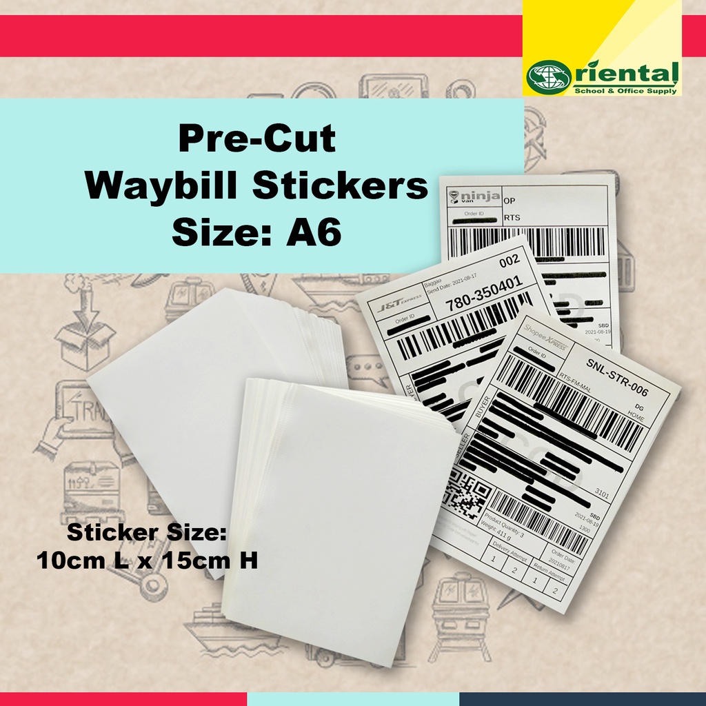 Pre-cut A6 Waybill Sticker Paper for Shopee orders Matte & Glossy 4 x6 ...