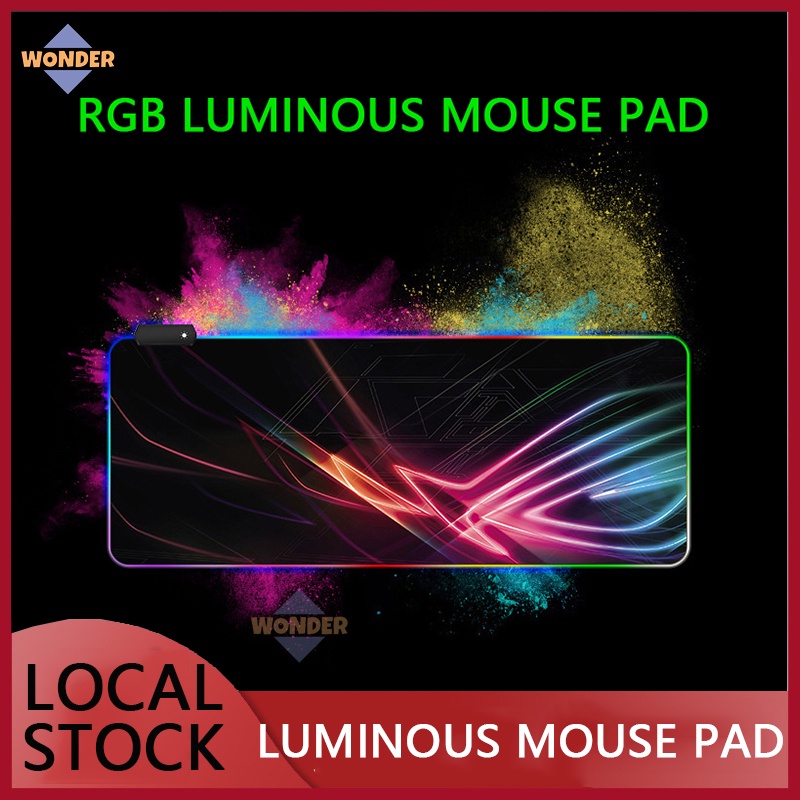 WONDER ROG RGB Gaming Mouse Pad Luminous Gaming Keyboard Pad Large Size ...