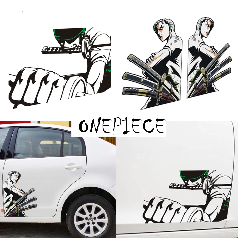 One Piece Cool Zoro Car Sticker Waterproof Stickers Car Body Door ...