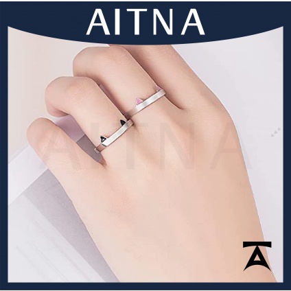 Aitna Cat Finger Ring for Women Teen Girls Adjustable Cat Ears Couple ...