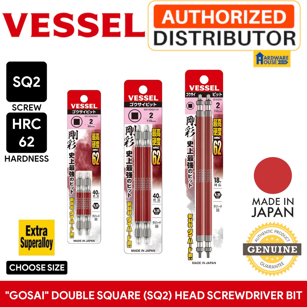 MADE IN JAPAN ORIGINAL Superalloy Screwdriver Screw Square Driver Bit ...