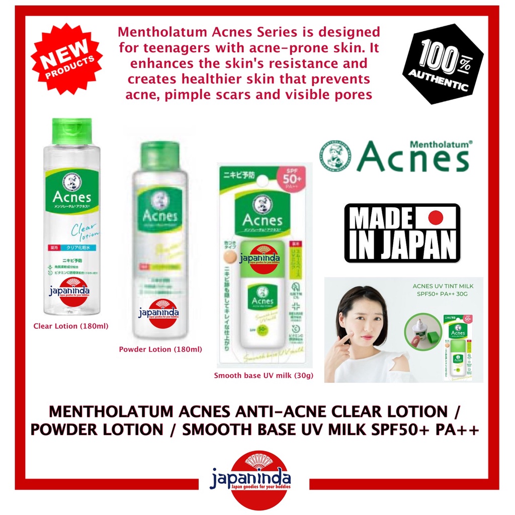 MENTHOLATUM ACNES ANTI-ACNE Clear Lotion/Powder Lotion/Smooth Base UV ...