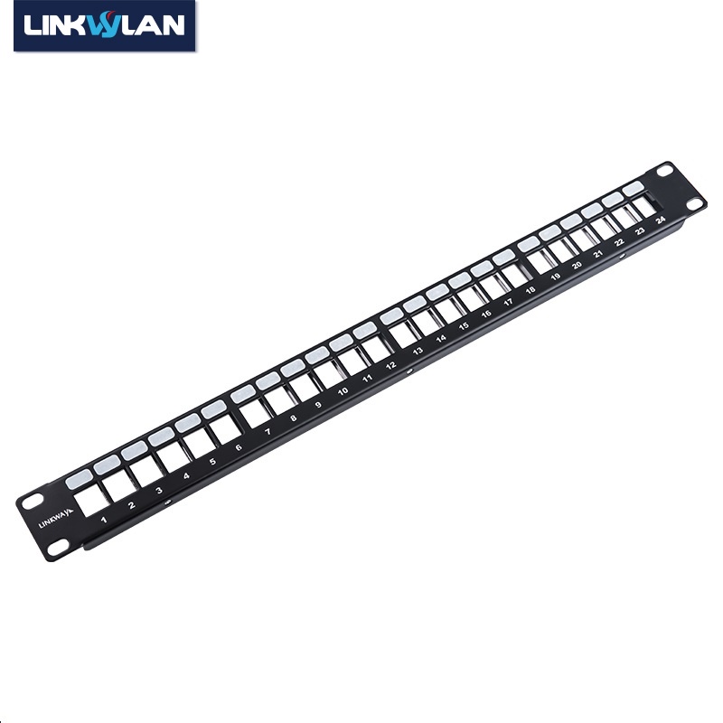 24 Port Unloaded Blank Patch Panel 19" 1U Empty Panel For Keystone ...
