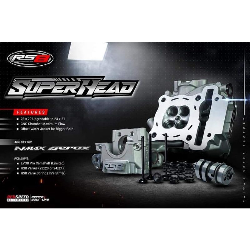RS8 SUPER HEAD 23/20 LIMITED EDITION (NMAX V2/AEROX V1 & V2) | Shopee ...