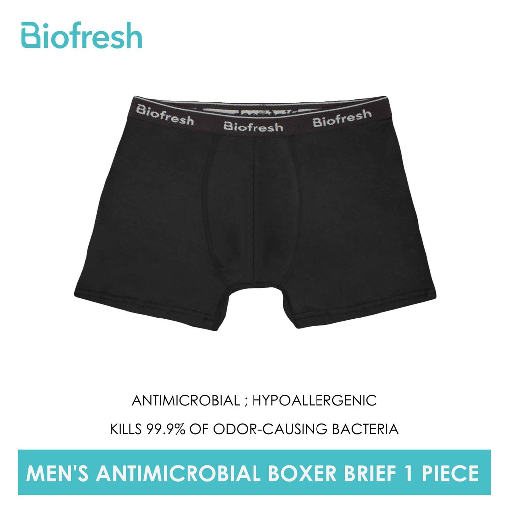 Biofresh Men's Antimicrobial Cotton Boxer Brief 1 piece OUMBB1201 ...