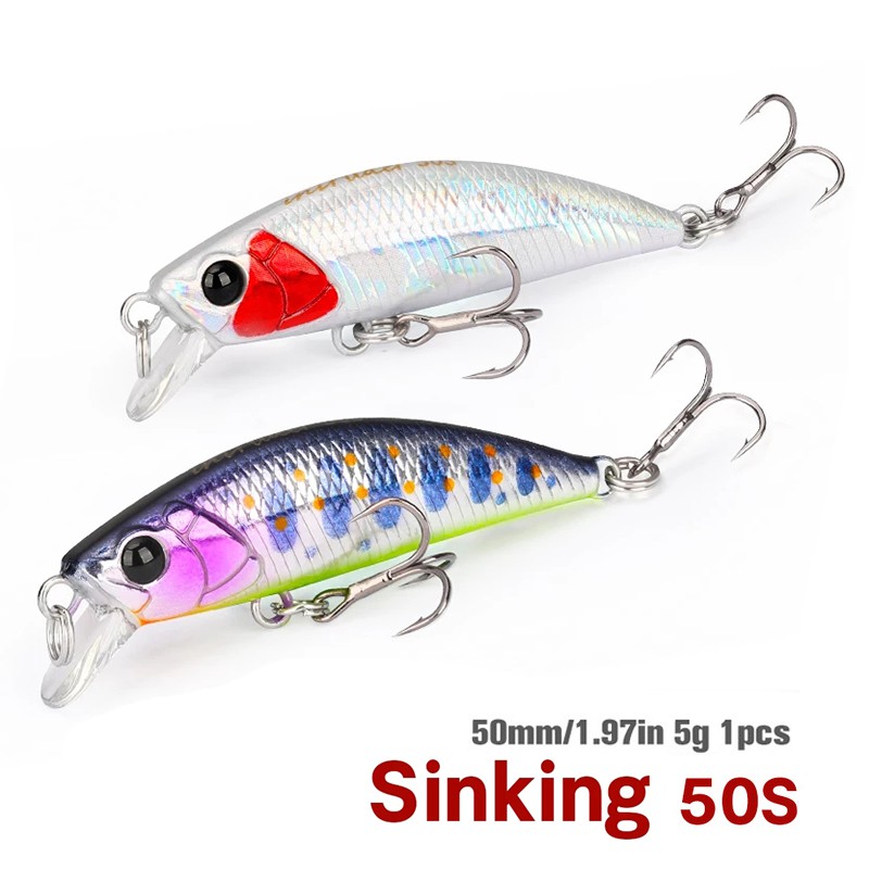 DW106 50S NEW COLOR 5cm 5g Sinking Minnow Fishing Lure INTRUDER TROUT Artificial Jerkbait Hard ...