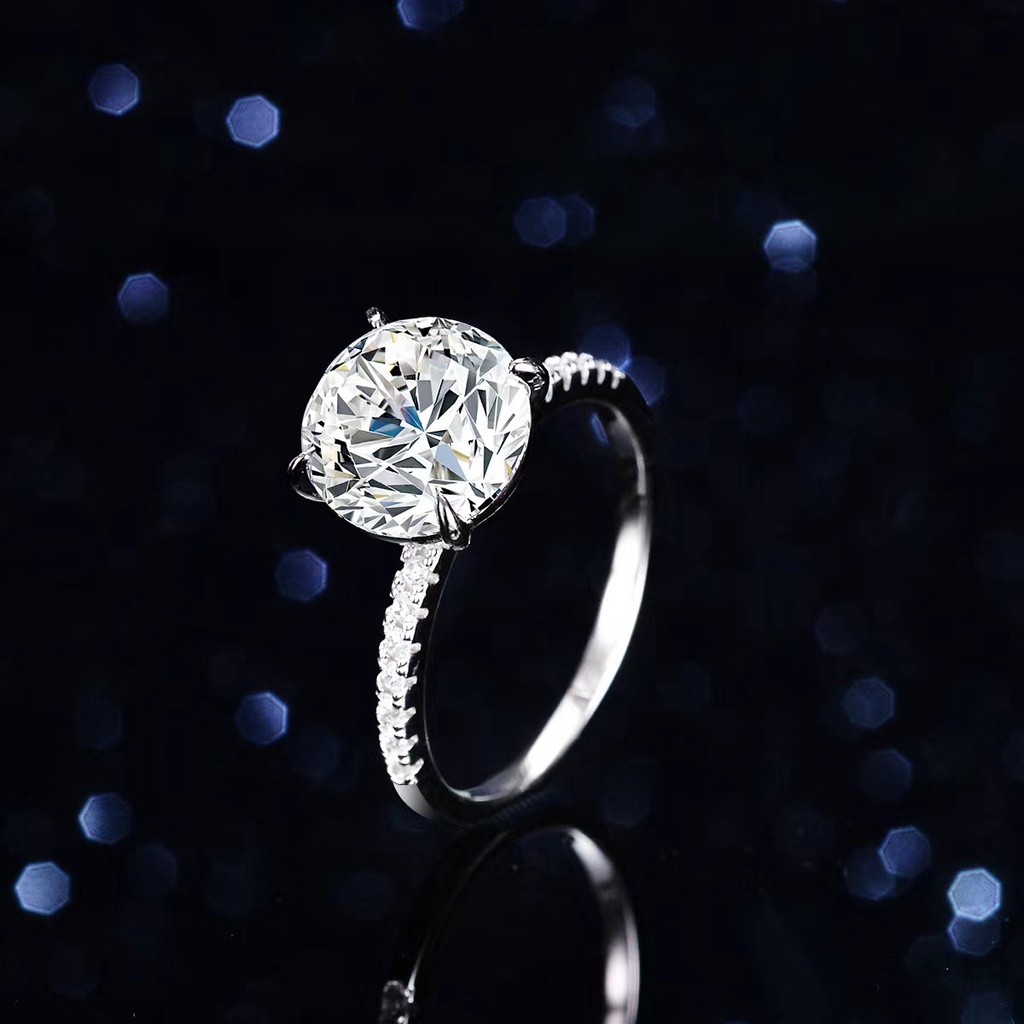 5 carat real moissanite diamond D color basket setting engagement ring with GRA certificate ...