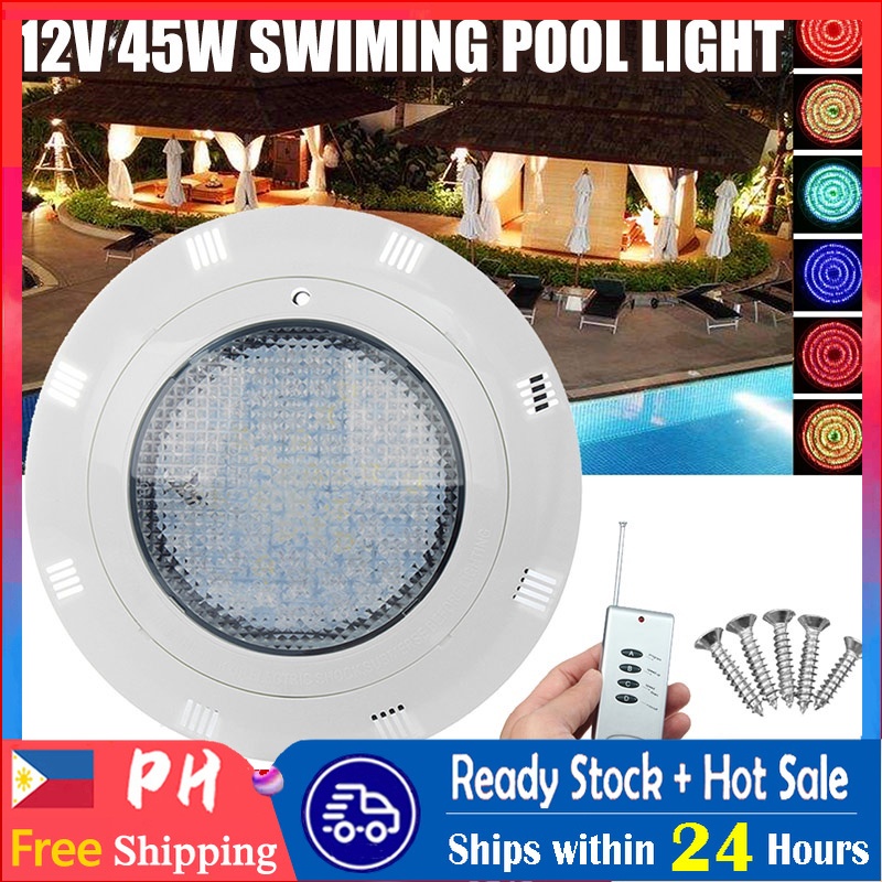 45W!!! 7Color LED RGB AC12V Underwater Light Lamp Swimming Pool Bright Light Remote Control ...