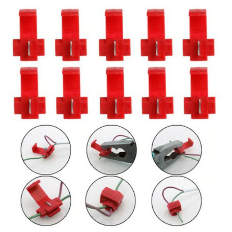 Quick Wiring Terminal Jumper Connector Clamp Clip AWG Cable Red ...