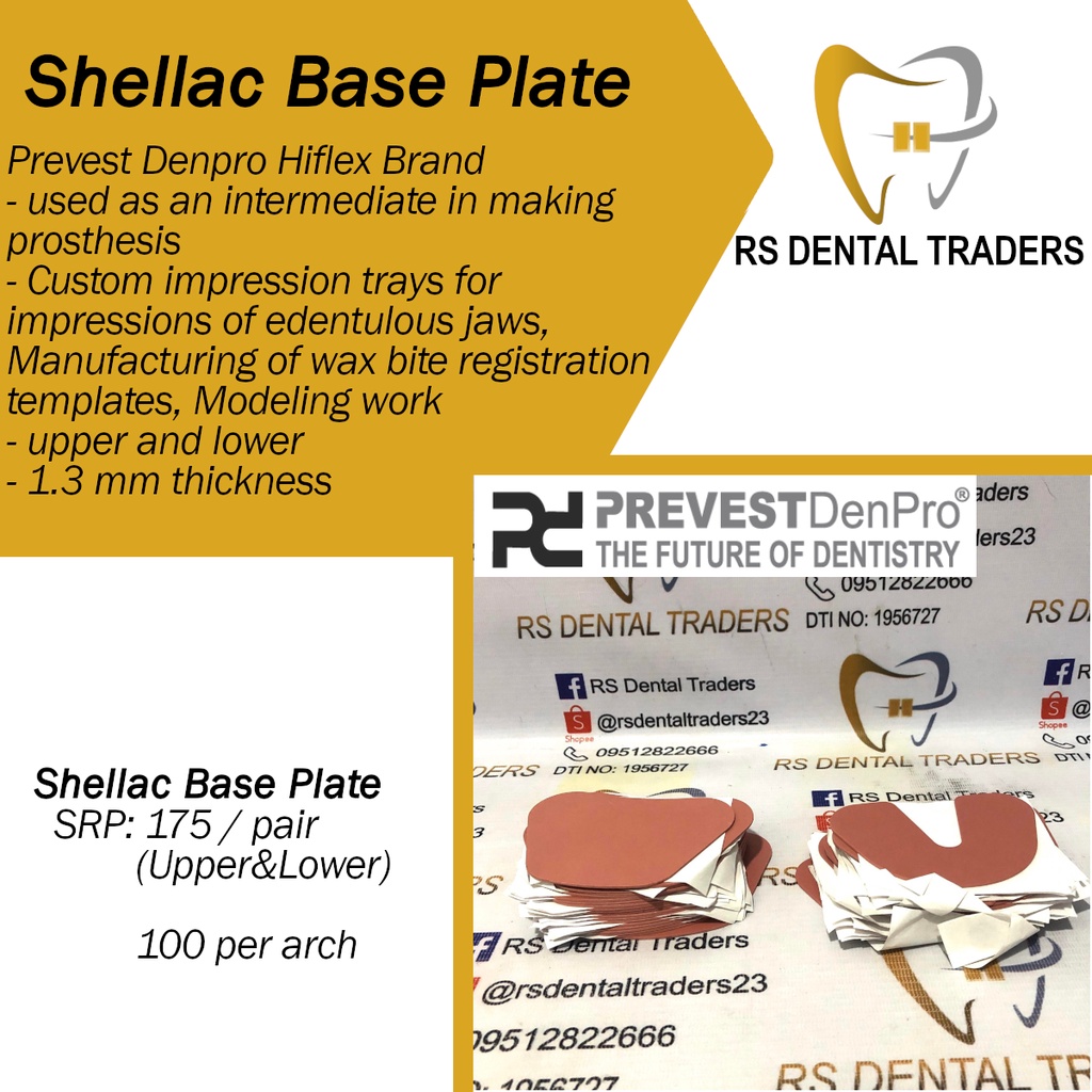 Shellac Base Plate - Hiflex - Upper & Lower - for Prosthesis | Shopee ...