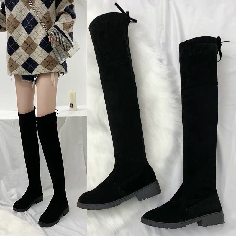 Korean style over-the-knee boots new versatile thin women's boots(add 2 ...