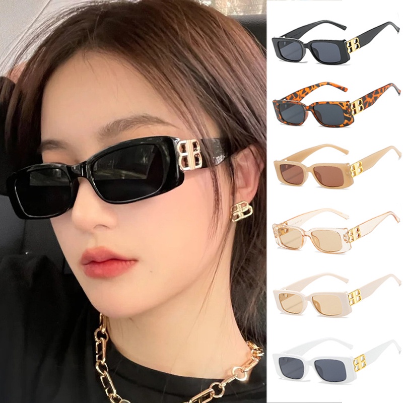 Sunglasses for Women/Men Fashion Square Spectacles Frame Plastic Korean ...