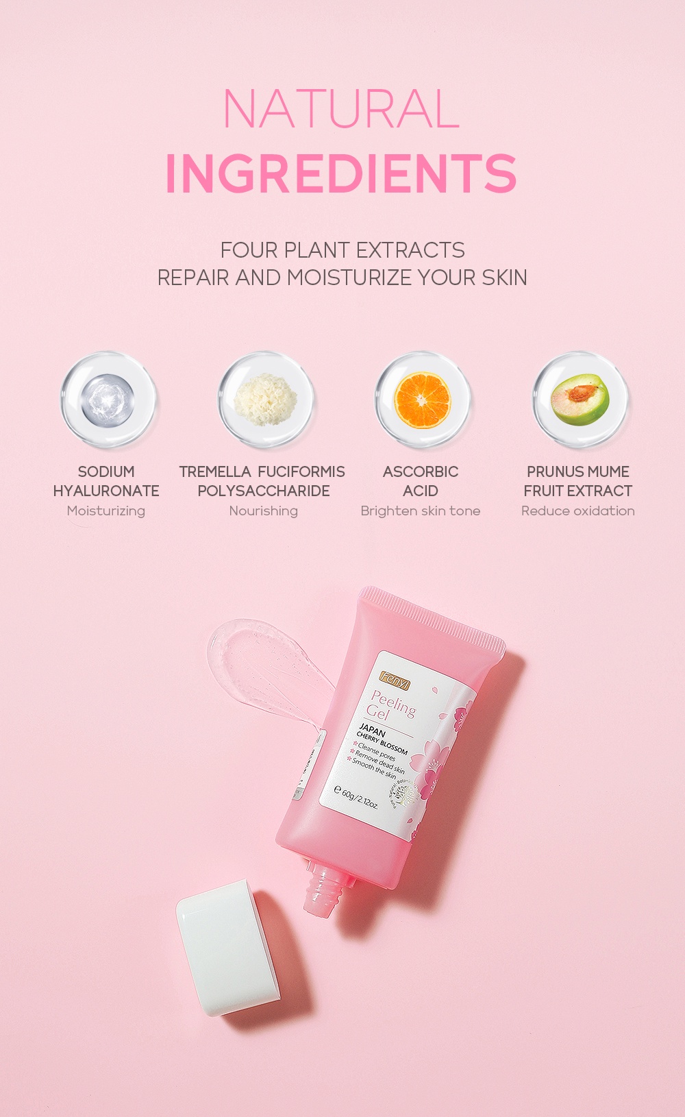 Fenyi Cherry Blossom Peeling Gel Facial Scrub Exfoliating Remove Dead ...