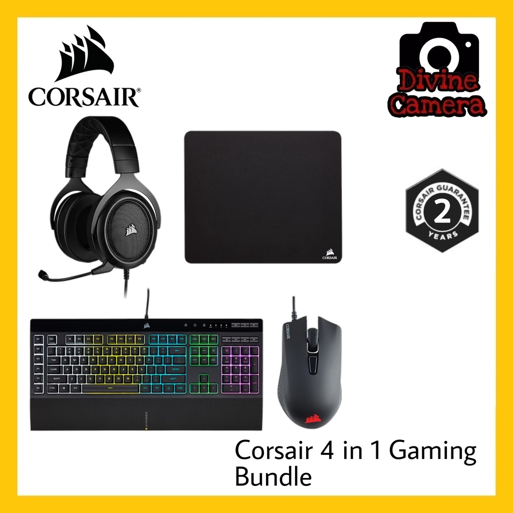 Corsair 4 IN 1 Bundle, 2021 Edition (K55 RGB Keyboard, HARPOON RGB Pro ...