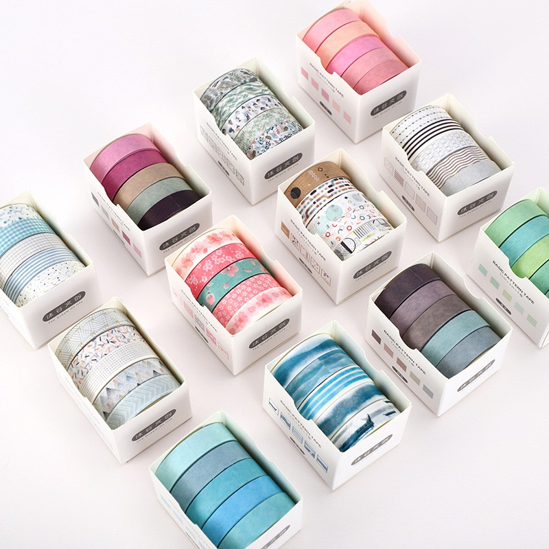 Winnie Washi tape 5s set basic tape decoration journal scrapbook 每款5 ...