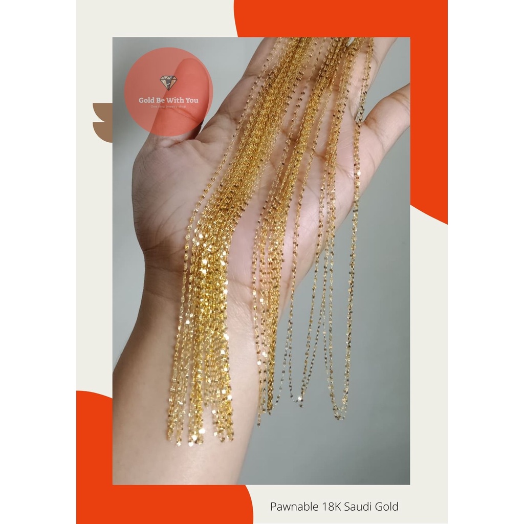 Pawnable 18k Saudi gold Dancing Chain 18" inches length | Shopee ...