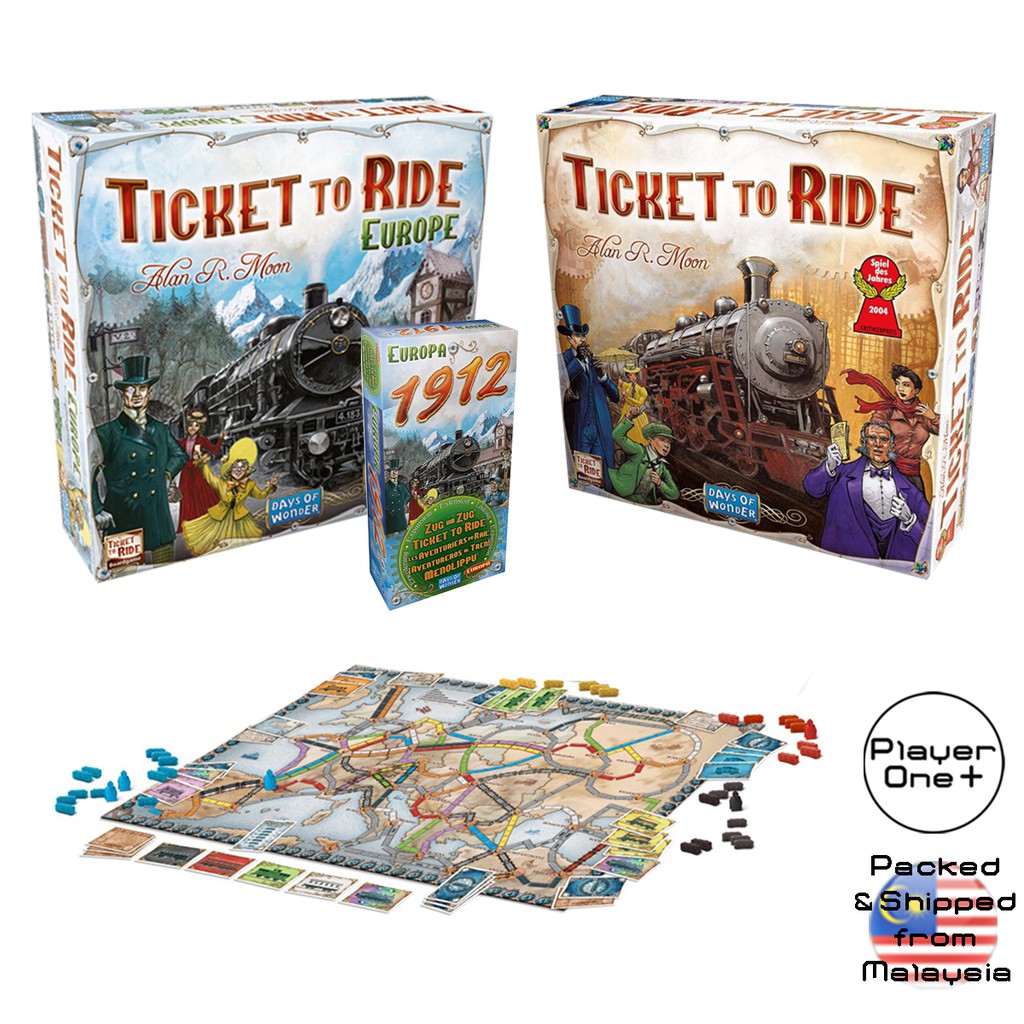 [THICK BOARD] Ticket To Ride US & Europe Edition Board Game Card Games ...