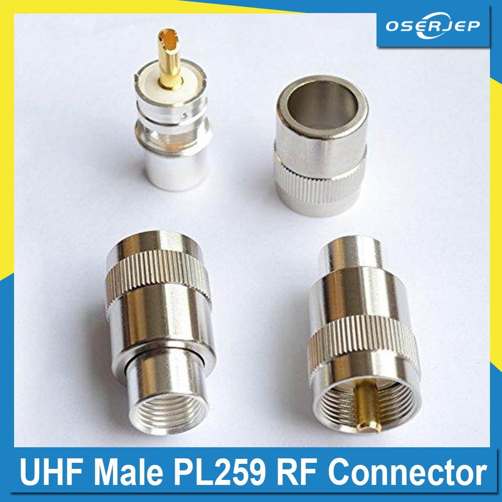 2PCS UHF Male PL259 RF Connector Solder RG393 RG214 SYV50-7 LMR400 ...