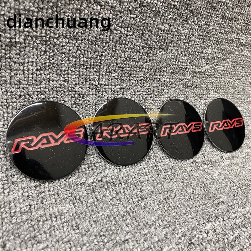 4PCS/ RAYS 56MM Racing Car Wheel Center Hub Cap Sticker | Shopee ...