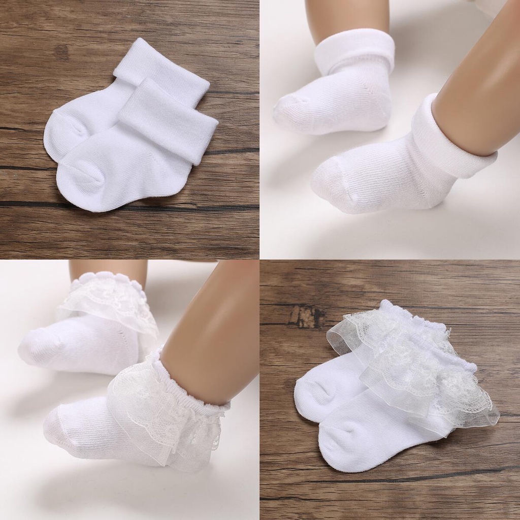 Baby Breathable Fashion Pure White Socks Lace Lace Edge Elegant Casual ...