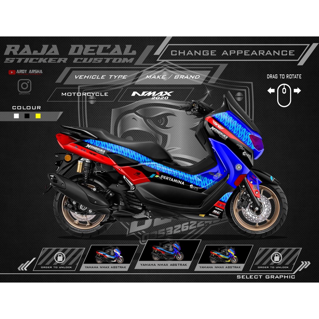 Yamaha Nmax New 2020 Fullbody Decal Sticker Custom Mandalika Racing 002 ...