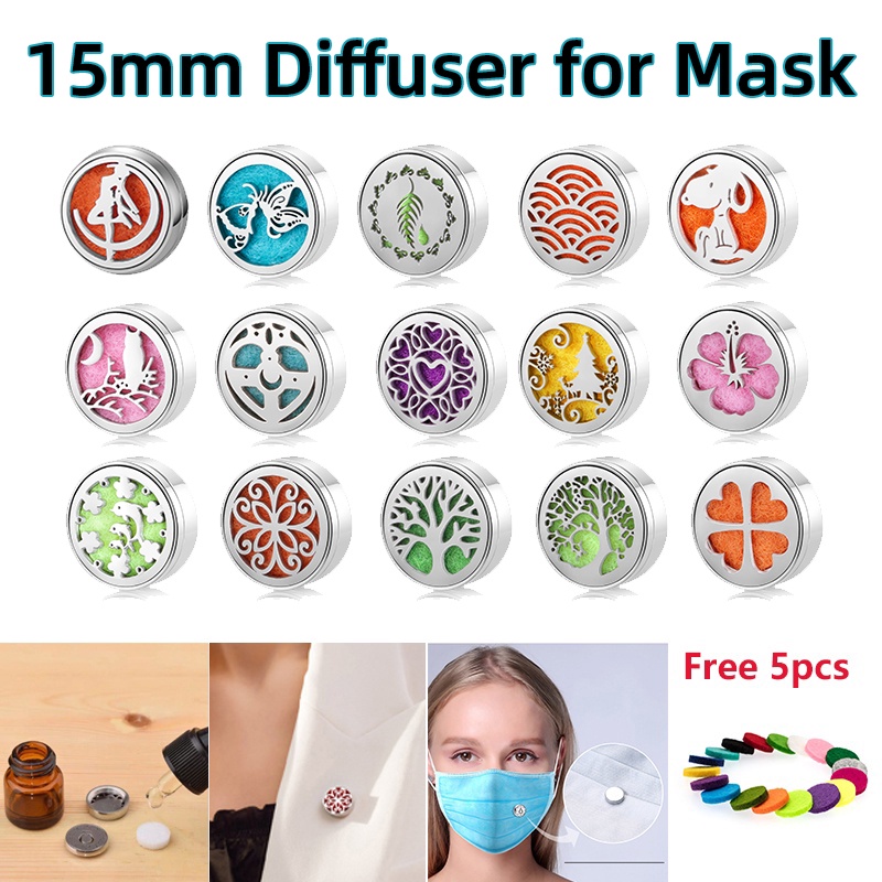 Free 10 pcs Pads 15MM Essential Oil Mask Diffuser Buckle Magnet Mask ...