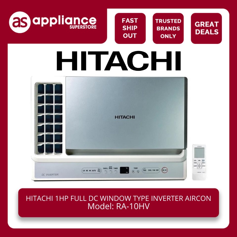 Hitachi 1HP Full DC Inverter Window Type Aircon RA-10HV | Shopee ...