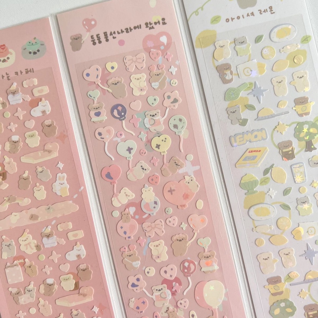 GaLiCiCi Stickers Soft Cute Bear Stickers / Laser Sparkling Cute Goo ...