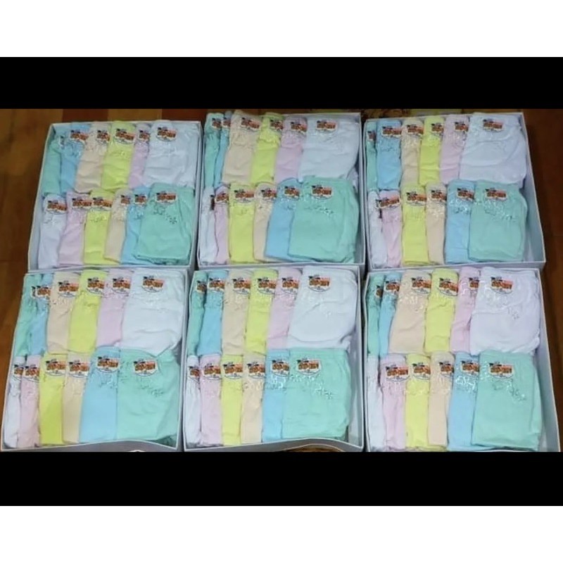 SOEN full panty Box of 12 pieces assorted color in a box | Shopee ...