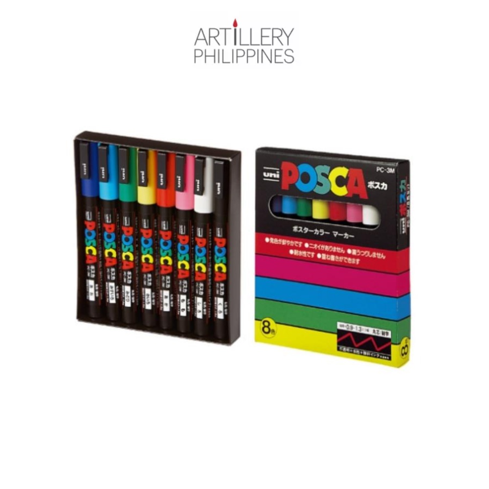 Uni Posca Markers Set of 8 Colors Acrylic Paint Markers [PC5M8C, PC8K8C ...