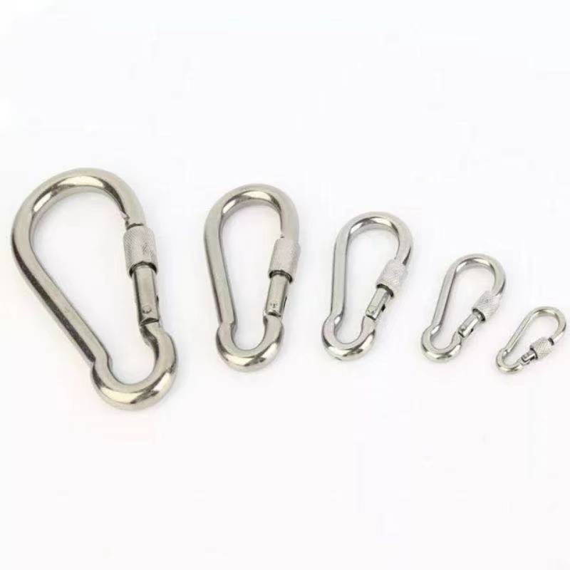 Stainless Steel Carabiner Snap Hook W/Lock Heavy Duty | Shopee Philippines