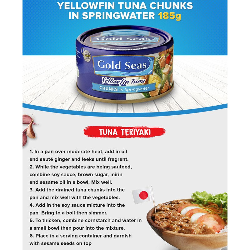 Gold Seas Yellowfin Tuna Chunks in Springwater 185g - Easy Open Can I ...