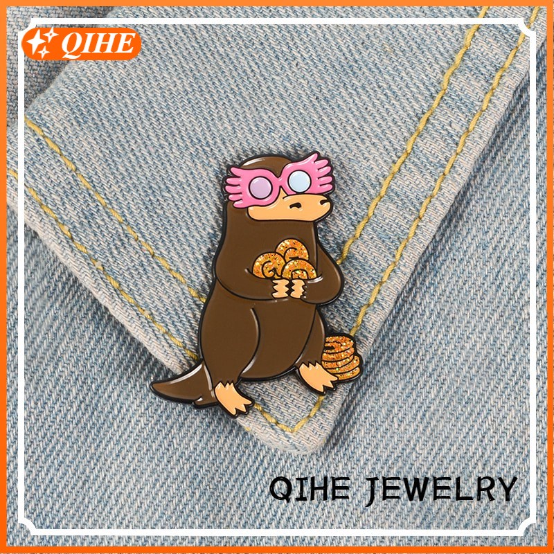 Cartoon Niffler Enamel Pin Cute Animal Character Brooch Shirt Bag Cap ...