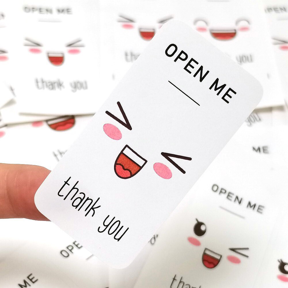 100Pcs/25 Sheets Cute Open Me Stickers Thanks Your Labels for Small ...