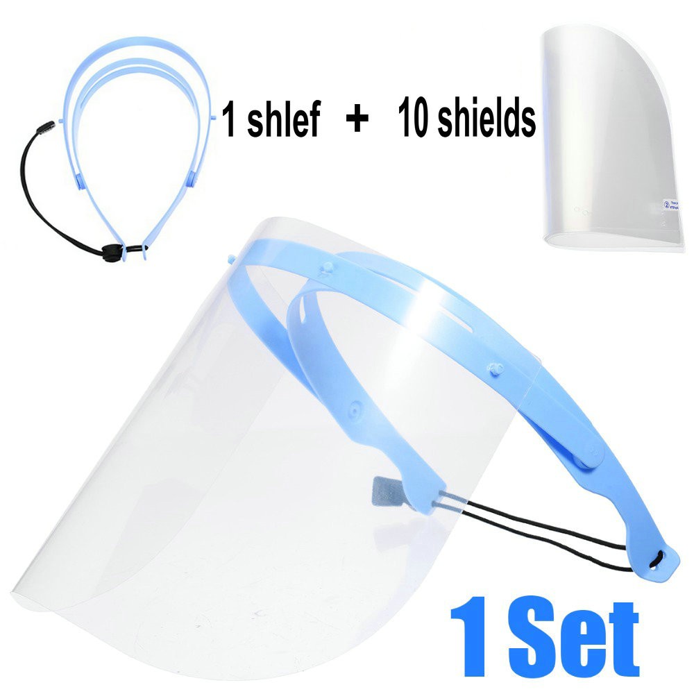 Protective Face Shield 1 Shelf 10Pcs Safety Dental Face Shield Visors ...