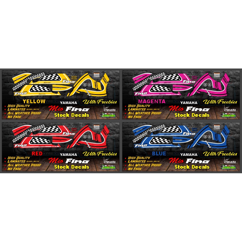 Yamaha Mio Fino Stock Decals / Stickers with Freebies | Shopee Philippines
