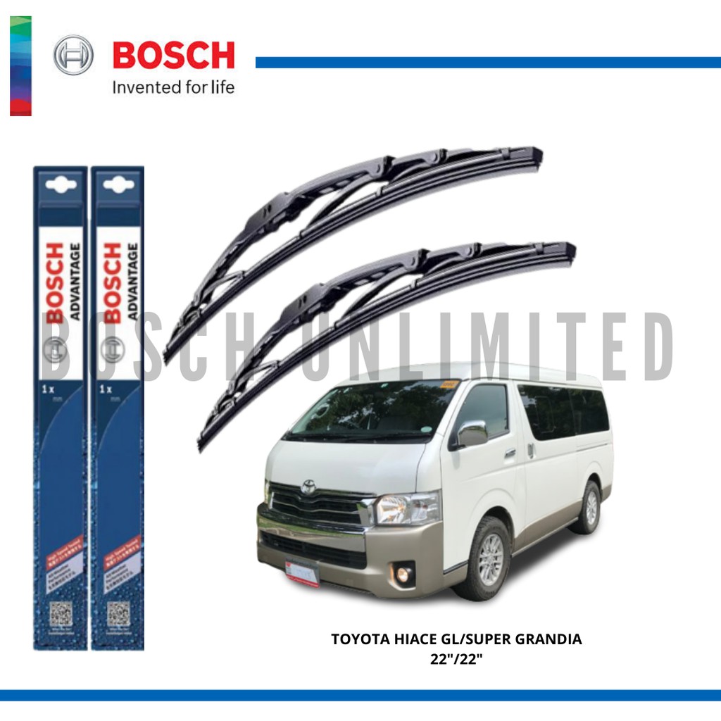 Bosch ADVANTAGE Wiper Blade Set for Toyota HIACE GL / SUPER GRANDIA 2005 - PRESENT (22 / 22 ...