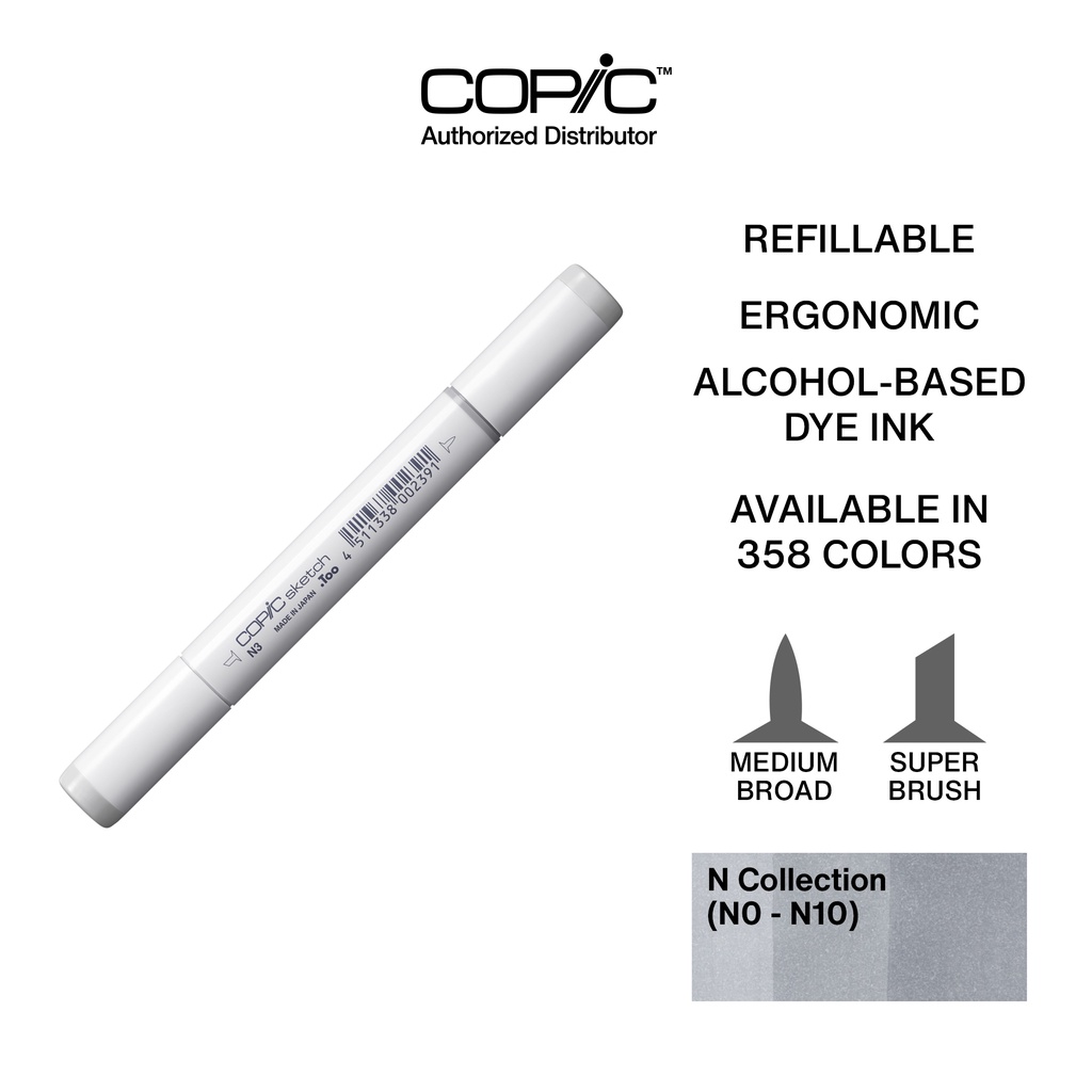 Copic Sketch Marker N (Neutral Gray) Collection (N0-N10) | Shopee ...