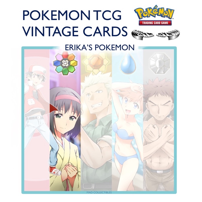 Vintage Pokemon TCG - Erika’s Pokemon - Gym Challenge Heroes Tangela Paras Oddish Bellsprout ...
