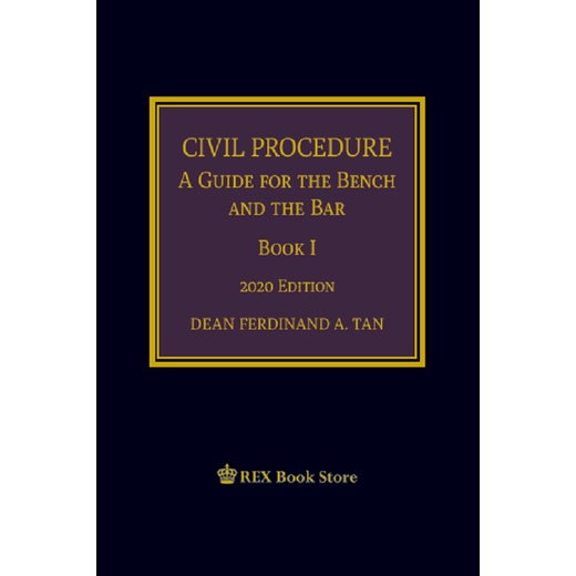 Civil Procedure Book 1 (2020 Edition) by Dean Ferdinand Tan (Cloth ...