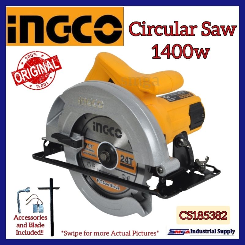 INGCO Original Industrial Circular Saw 1400W CS185382 | Shopee Philippines