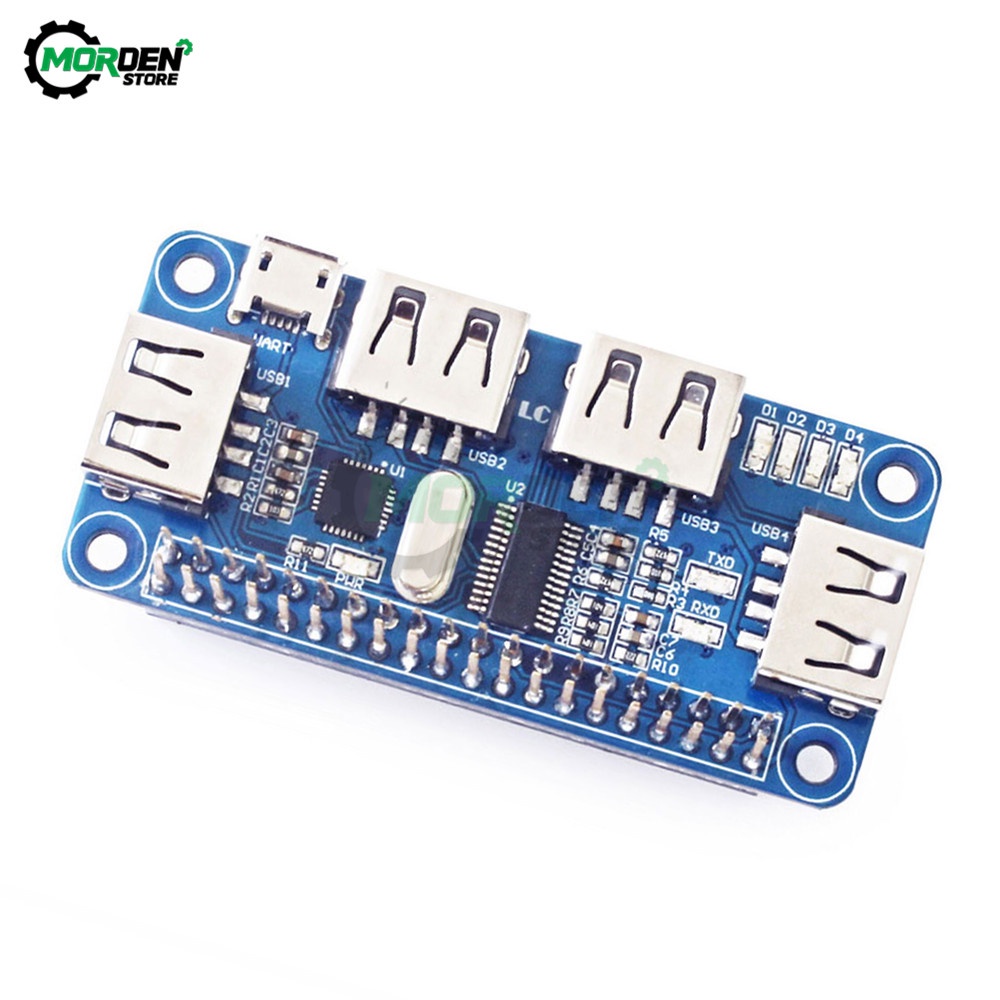 4 Ports USB HUB HAT For Raspberry Pi 3 / 2 / Zero W Extension Board USB ...