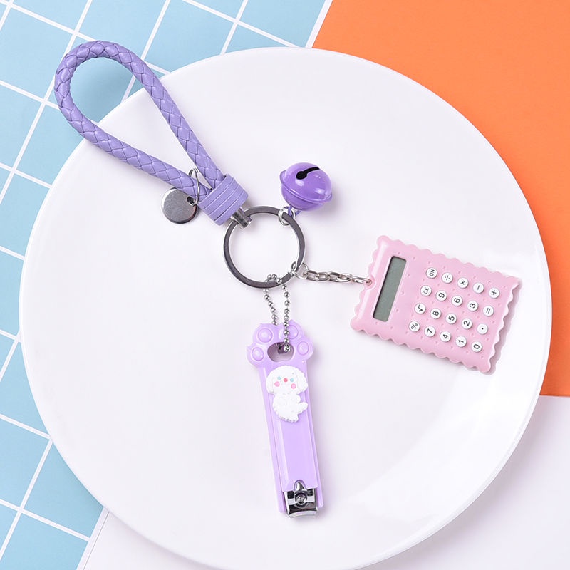 2 IN 1 KEY CHAIN WITH NAIL CUTTER AND MINI CALCULATOR KEY CHAIN KEY ...