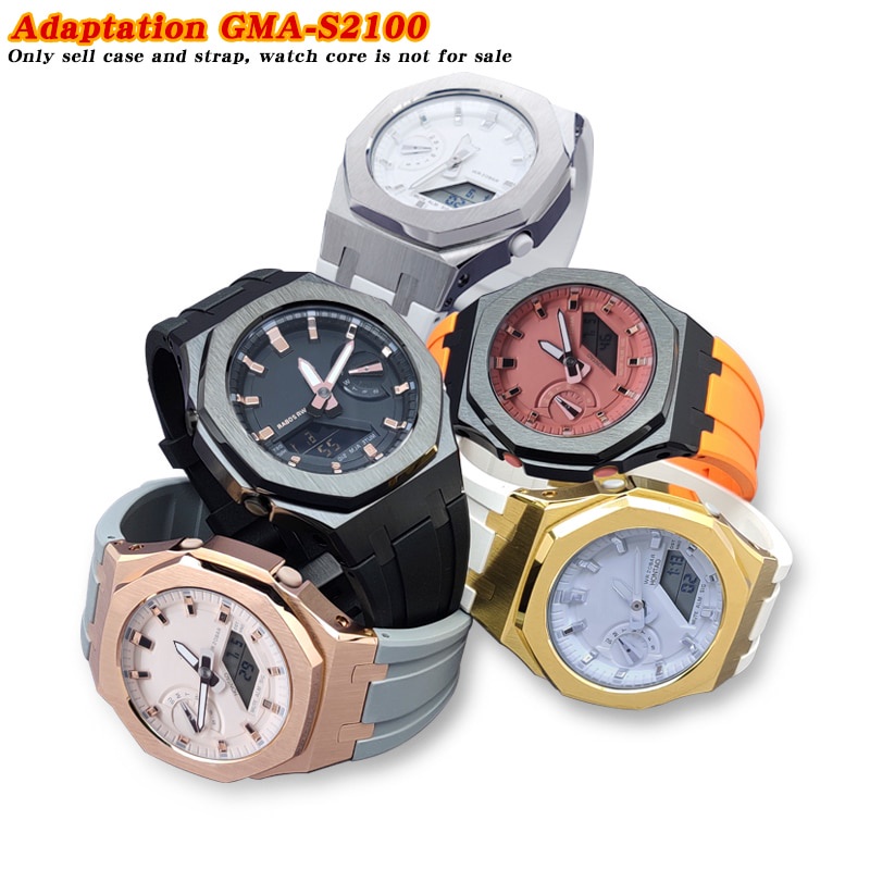 GMA-S2100 Mod Kit For Casioak GMAS2100 Metal Steel Case Bezel With ...