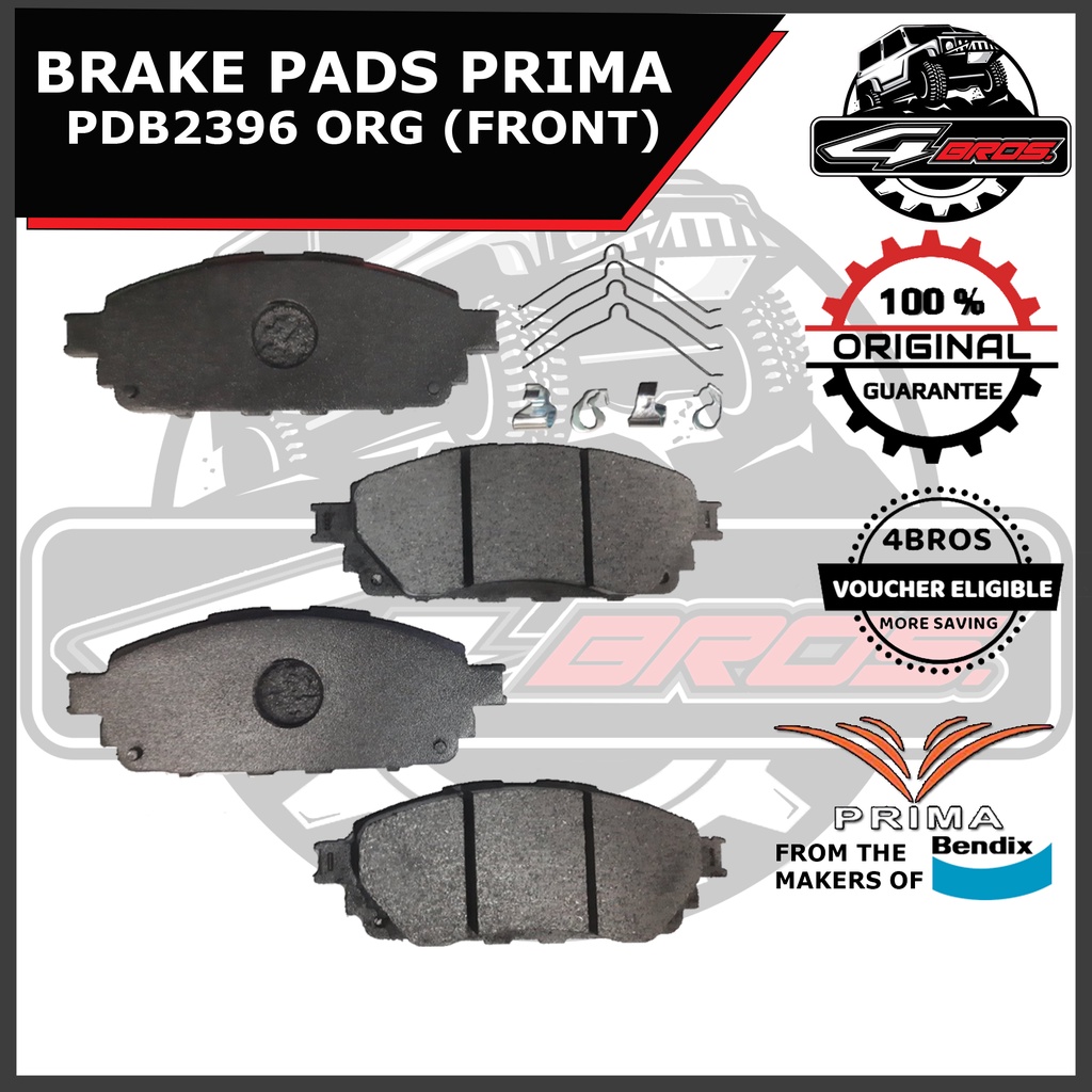 BRAKE PADS PRIMA PDB2396 ORG (FRONT) For INNOVA (NEW) (2016-2021 ...